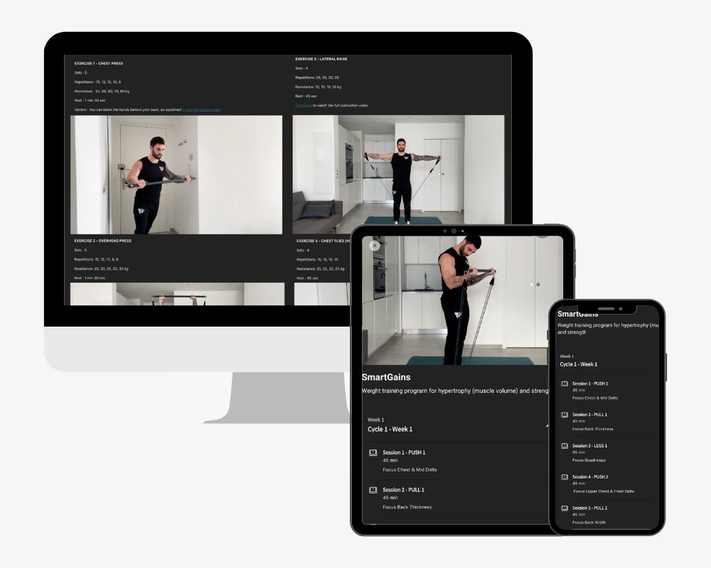 The SmartWorkout App, designed for Resistance Band Workouts