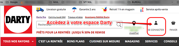 Accéder à mes factures dachat sur le site DARTY – Tuto – Communauté d ...