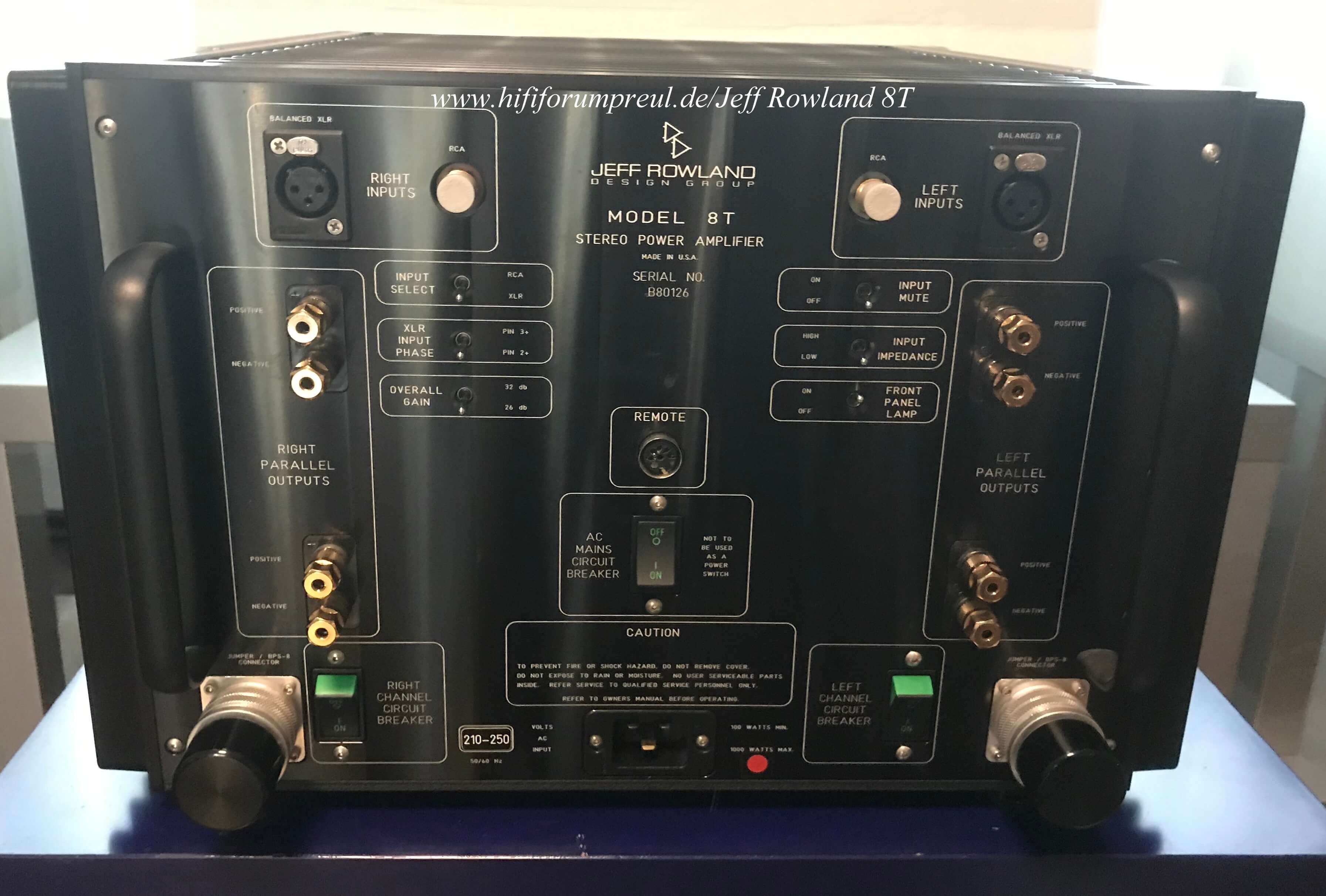 Jeff Rowland Model 8T , Jeff Rowland Model 8 For Sale – CGNPEB